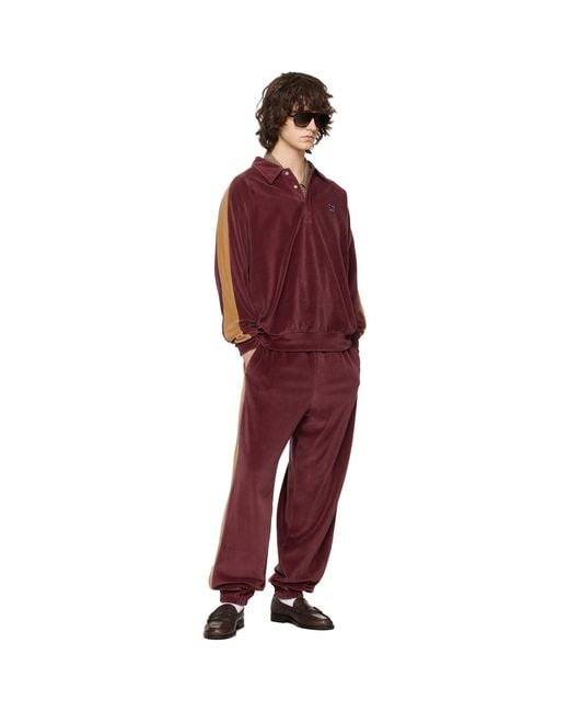 Needles Burgundy Side Line Sweatpants in Red for Men | Lyst