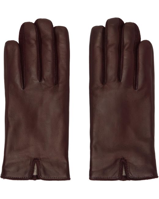 Handsome Stockholm Ssense Exclusive Burgundy Essentials Gloves in Brown ...