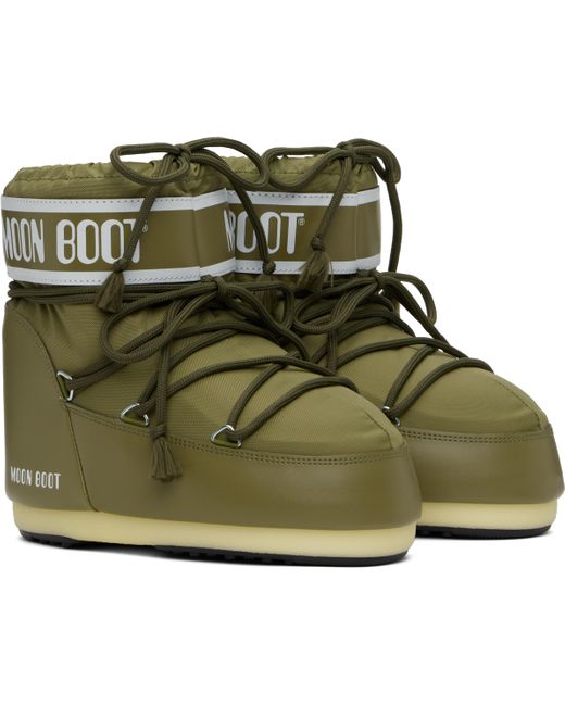 Moon Boot Khaki Icon Low Nylon Boots in Green for Men | Lyst