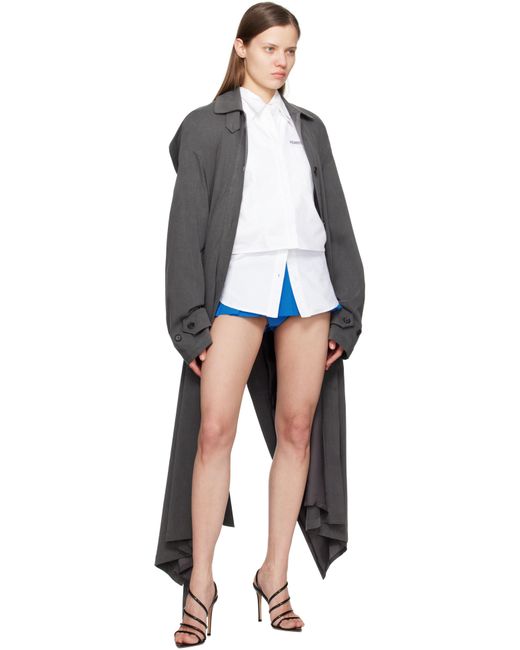 Pushbutton Side Folded Pleats Skort in Blue | Lyst