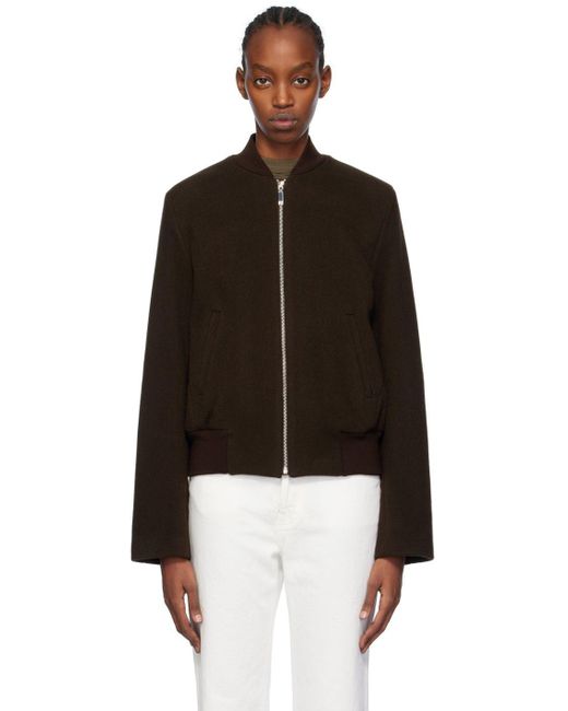 Totême Toteme Brown Sartorial Bomber Jacket in Black | Lyst