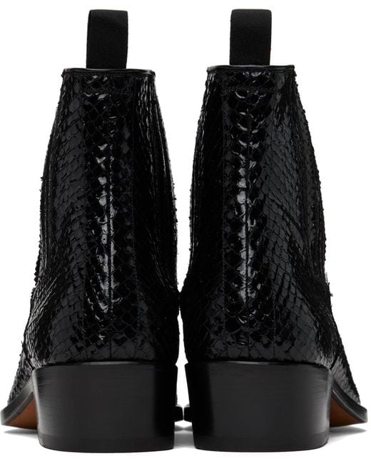 Tom Ford Stamped Python Kenneth Chelsea Boots in Black for Men | Lyst