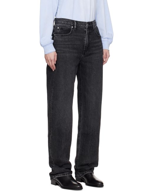 Alexander Wang Ez Mid-Rise Logo Jeans in Black | Lyst