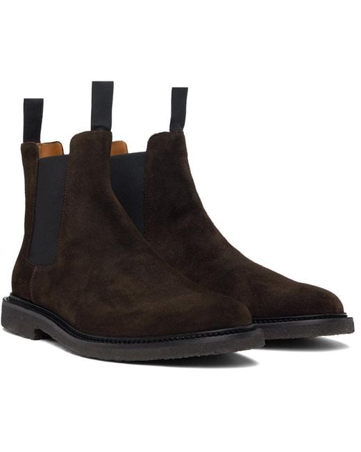 Common Projects Classic Waxed Suede Chelsea Boots in Black for Men | Lyst