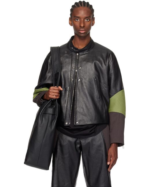 Ecco Kiko Kostadinov Edition Saida Leather Jacket in Black for Men ...