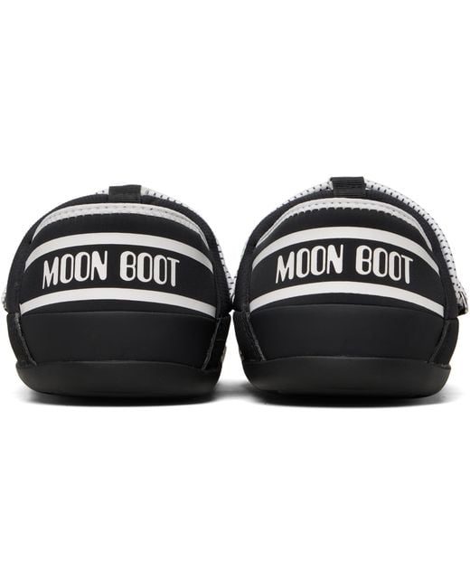 Moon Boot Icon Slipper Loafers in Black | Lyst UK