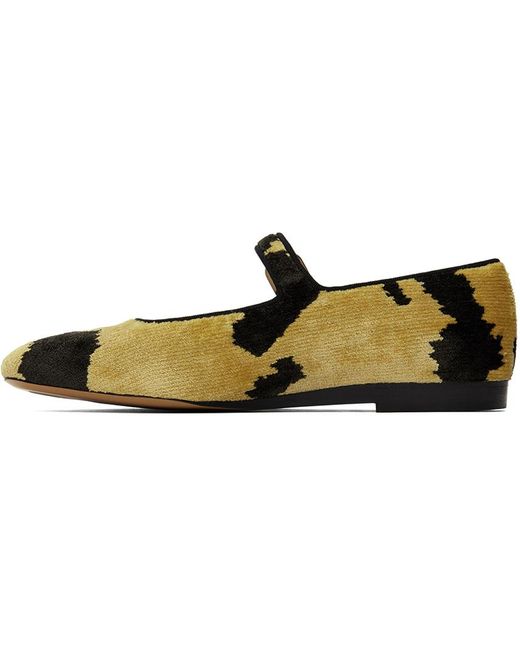 Le Monde Beryl Tiger Print Bevilacqua Velvet Ballerina Flats in Black ...