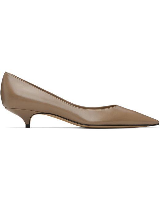 The Row Taupe Liisa Kitten Two Heels in Black | Lyst