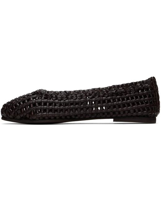 St. Agni Macrame Mesh Ballerina Flats in Black | Lyst