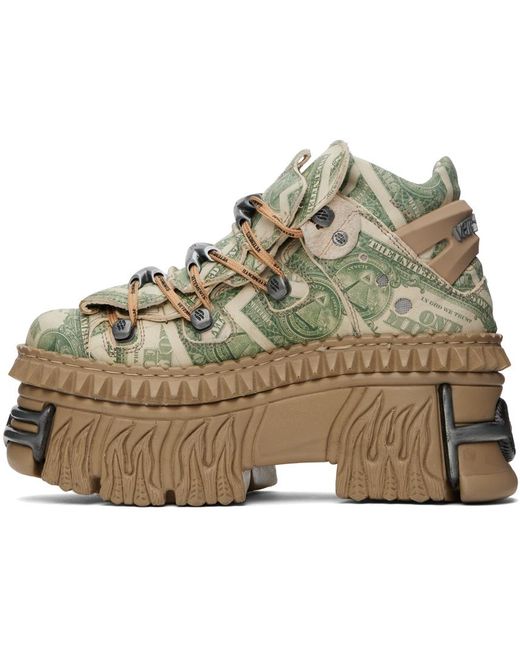 Vetements New Rock Edition Platform Dollar Sneakers in Metallic | Lyst