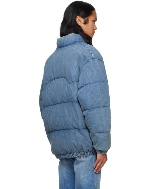 Levi's Levi' Super Puffer Denim Down Jacket in Blue for Men | Lyst UK