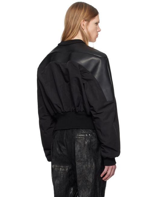 Rick Owens Hollywood Girdered Leather Bomber Jacket in Black for Men ...