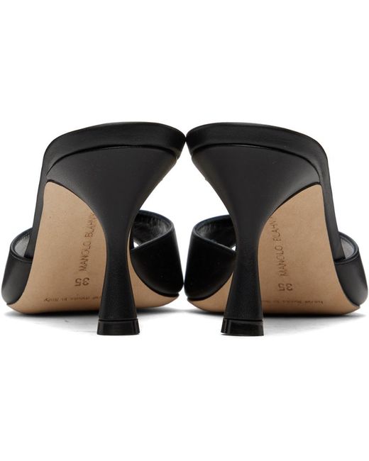 Manolo Blahnik Black Jadarona Mules | Lyst