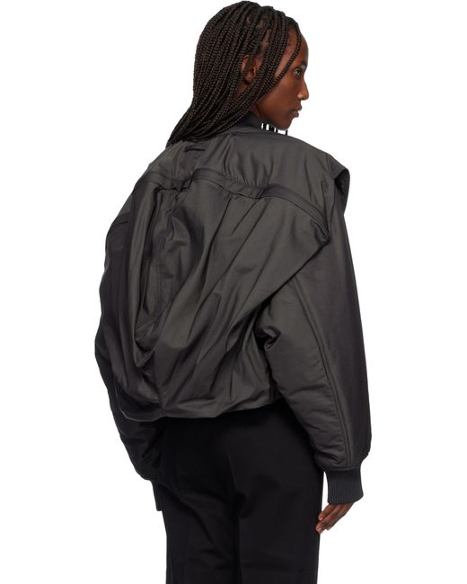 Jean Paul Gaultier Hidden Hood Detail Bomber Jacket in Black | Lyst UK