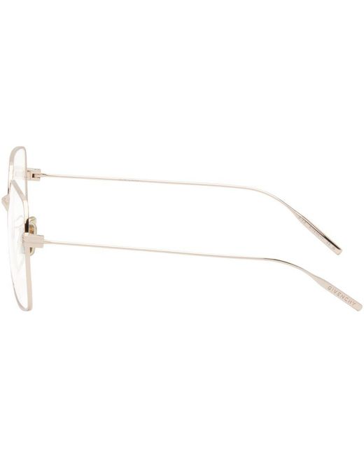 Givenchy Rose Gold Square Glasses In Black Lyst