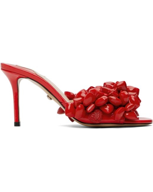 Mach & Mach Puffy Heart Patent Mules in Red | Lyst