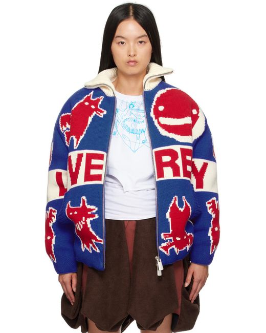 Charles Jeffrey Knitted Puffer Jacket in Red | Lyst Charles Jeffrey Knitted Puffer Jacket in Red | Lyst