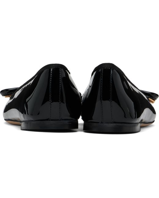 Versace Opera Bow Patent Ballerina Flats in Black | Lyst