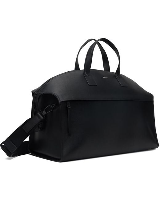 Paul Smith Grained Leather Holdall Duffle Bag in Black for Men | Lyst