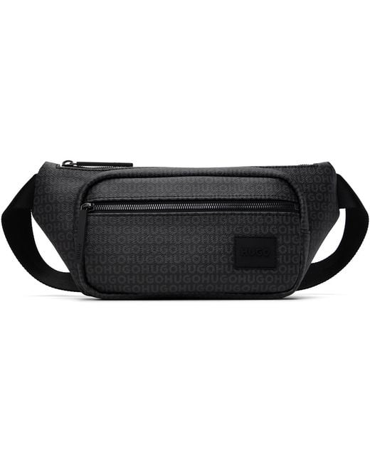 HUGO Grained Faux-Leather Belt Bag in Black for Men | Lyst UK