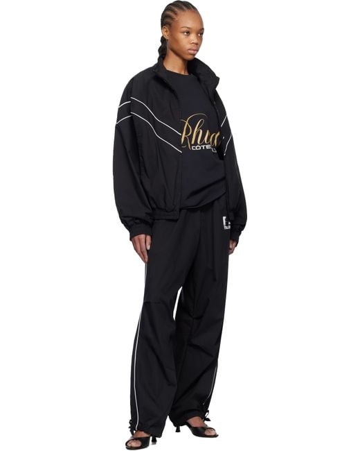 Rhude Piping Raglan Track Jacket in Black | Lyst