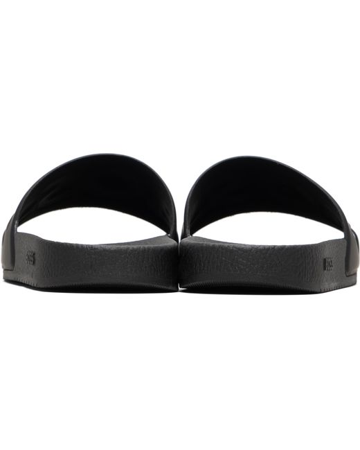 BOSS Large Logo Detail Pool Slides in Black for Men | Lyst UK