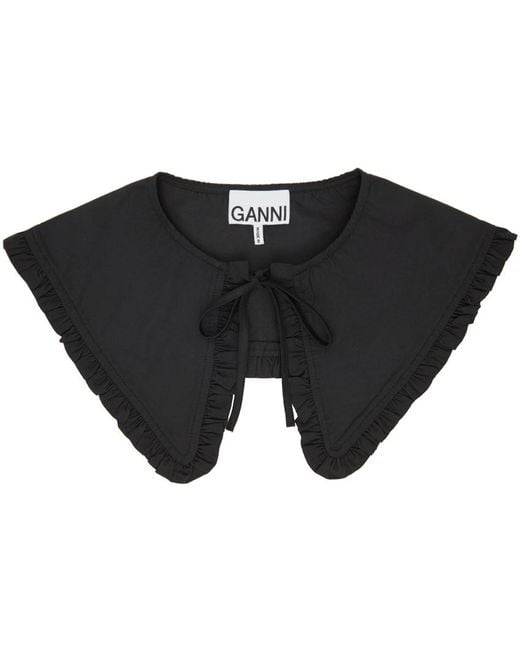 Ganni Synthetic Detached Collar in Black | Lyst