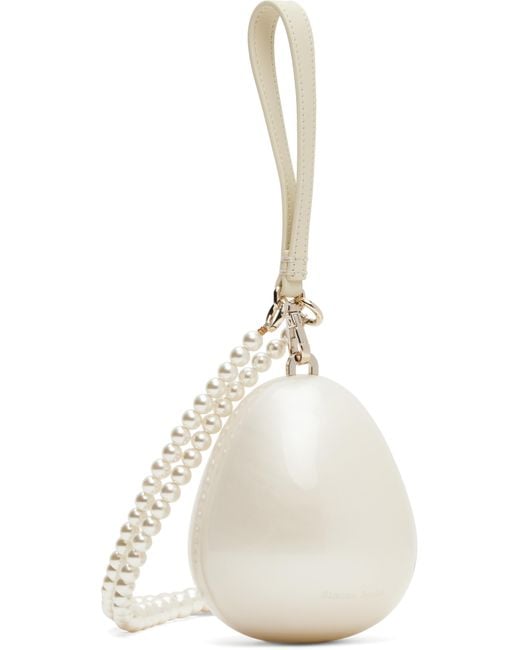Simone Rocha Embellished Hare Pearl Egg Bag in White | Lyst UK