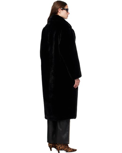 Stand Studio Maria Faux-Fur Coat in Black | Lyst