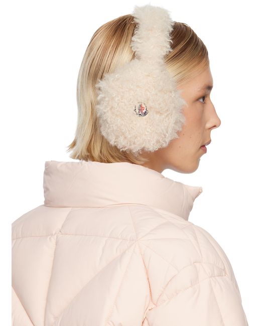 Moncler Logo Ear Muffs in Natural | Lyst UK