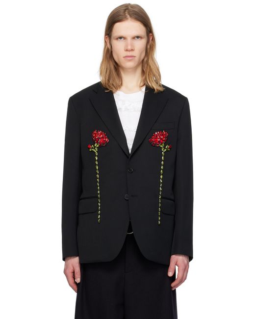 Simone Rocha Embellished Double Carnation Blazer in Black for Men | Lyst