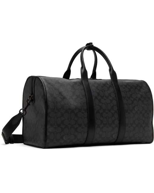 COACH Gotham Signature Canvas Duffle Bag in Black for Men | Lyst