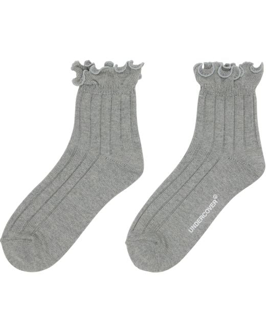 Undercover Ruffle Socks in Grey | Lyst UK