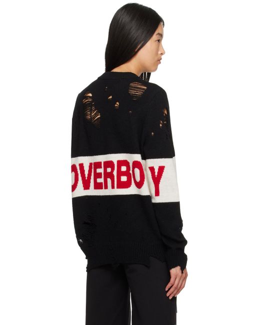 Charles Jeffrey Distressed 'Loverboy' Logo Sweater in Black | Lyst