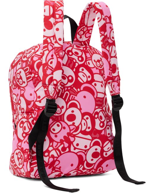 A Bathing Ape New Abc Milo All Friends Medium Backpack in Red for Men ...