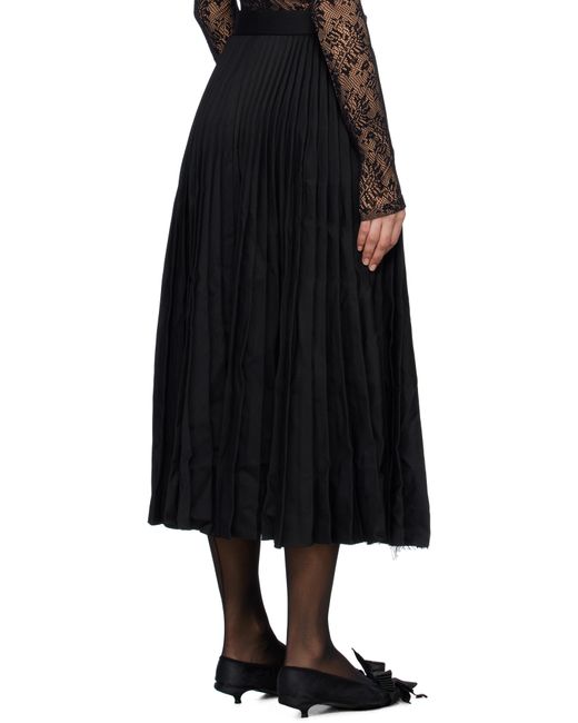 Balenciaga Creased Pleated Midi Skirt in Black | Lyst