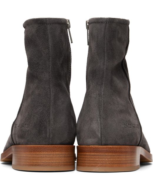 Common Projects Zipper Suede Boots in Black for Men | Lyst UK