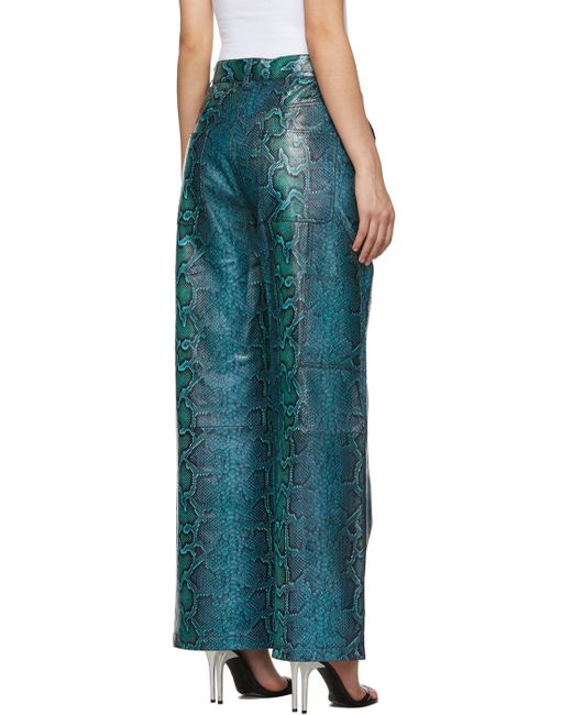 J6 Python Carpenter Leather Pants in Green | Lyst