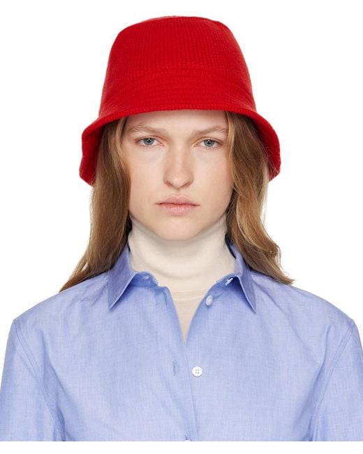 The Row Quilted-Brim Cashmere Bucket Hat in Blue | Lyst
