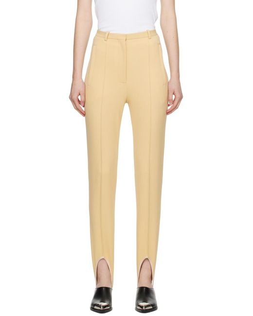 Givenchy Strirrup-hem Mid-rise Stretch-woven Trousers in Natural | Lyst UK