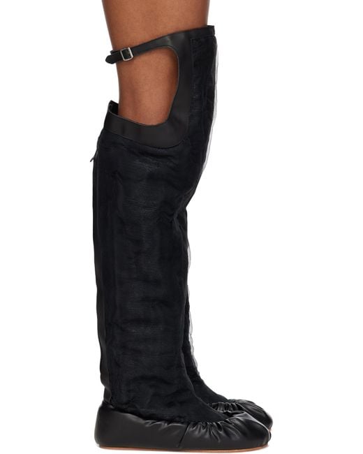 Yume Yume Sheer Ballerina Tall Boots in Black | Lyst