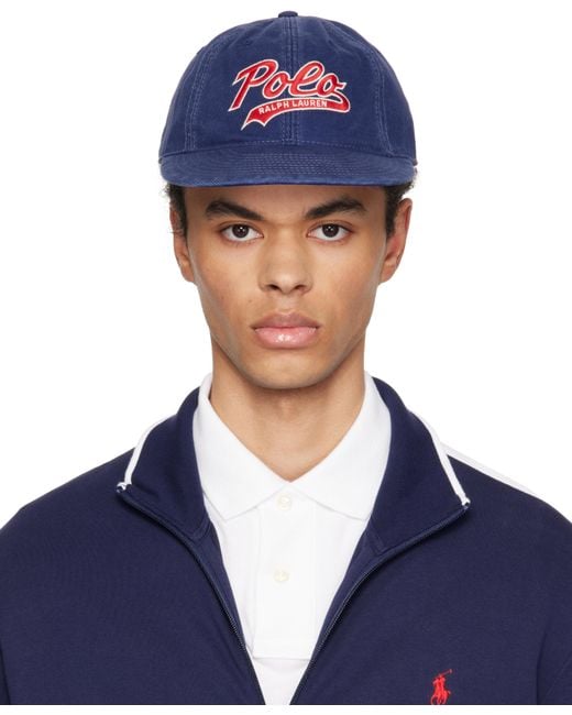 Polo Ralph Lauren Logo Washed Twill Ball Cap in Blue for Men | Lyst UK