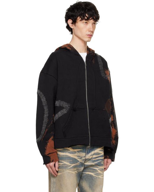 Who Decides War French Terry Windowed Zip Hoodie in Black for Men | Lyst