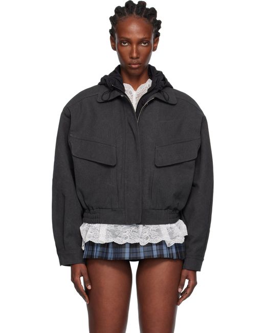 Pushbutton Hooded Jacket in Black | Lyst UK