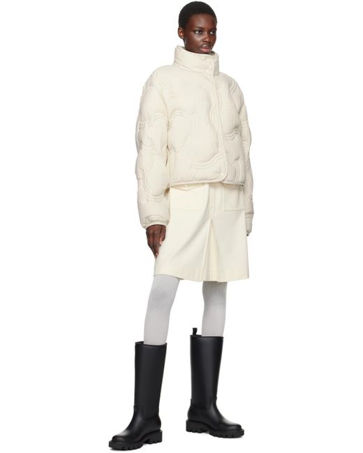 Moncler Off- Beryl Short Down Jacket in Natural | Lyst
