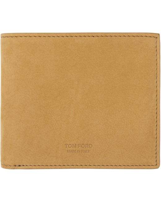 Tom Ford Tan Nubuck Bifold Wallet in Natural for Men | Lyst