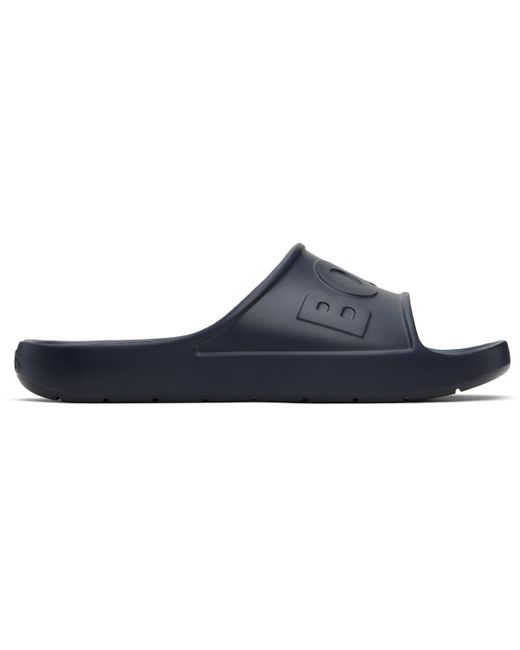 BOSS Emed Logo Pool Slides in Black for Men | Lyst