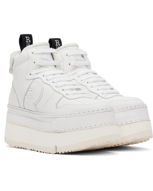 R13 Riot Leather High Top Sneakers in White | Lyst