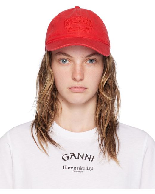 Ganni Embroide Logo Cap | Lyst UK