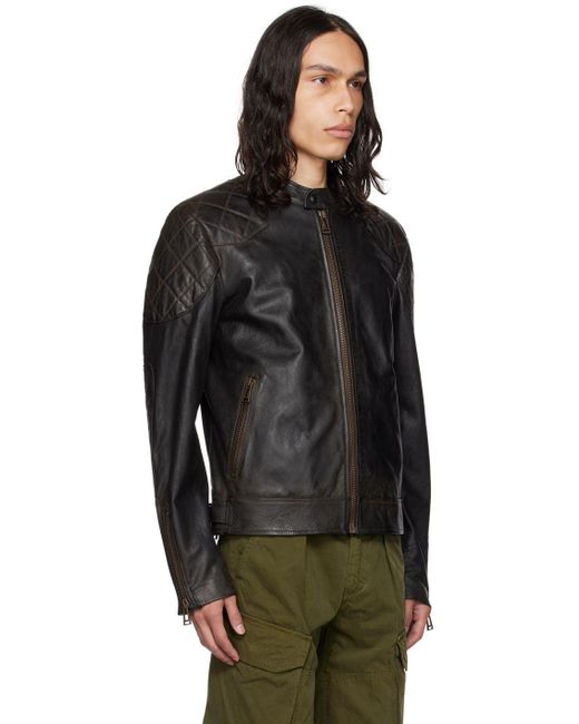 Belstaff Legacy Outlaw Leather Jacket in Black for Men | Lyst